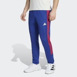 Sporthose adidas Performance "WORKOUT ESSENTIALS ALL-SET 3-STREIFEN AUS GEWIRKTEM MATERIAL", Herren, Gr. L, N-Gr, mystery ink, wei&szlig;, better scarlet, Obermaterial: 100% Polyester, Hosen Sporthose, Trainingshose, Climacool, regul&auml;re Passform