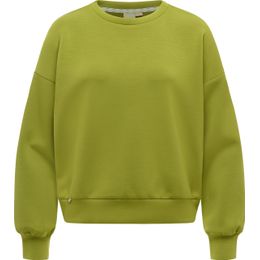 Sweater Ragwear "Wuss Solid", Damen, Gr. M (38), pistazie, Material: 47% Polyester, 47% Modal, 6% Elasthan, oversize h&uuml;ftbedeckend, Rundhals, &Auml;rmel ohne &Auml;rmelschlitz B&uuml;ndchen, Sweatshirts Sweater, l&auml;ssiges oversized Damen Sweatshirt