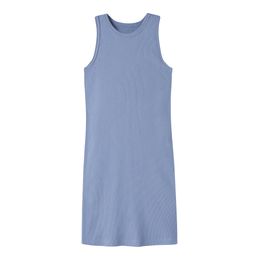 Jerseykleid name it "NKFNAKAL SL SLIM DRESS NOOS", M&auml;dchen, Gr. 122, N-Gr, lila impression, Jersey, Obermaterial: 95% Baumwolle, 5% Elasthan, slim fit kniefrei, Rundhals, Kleider Jerseykleid, Baumwollmischung, Jersey Rippware
