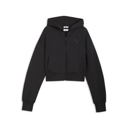 Hoodie Puma "PumaTECH SENSE Kapuzenjacke Damen", Damen, Gr. XS, schwarz, Obermaterial: 16% Baumwolle, 25% Modal, 50% Polyester, 9% Elasthan. Taschenfutter: 100% Baumwolle. Kapuzenfutter: 100% Baumwolle. Rippe: 4% Elasthan, 96% Baumwolle, comfort fit, Sweatshirts Hoodie