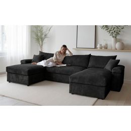 OTTO home Wohnlandschaft &raquo;Cosy U-From Breite 309 cm, Sitzaufbau im Sandwich-Federkern&laquo; Bez&uuml;ge in Cord oder Struktur weich w&auml;hlbar mit 