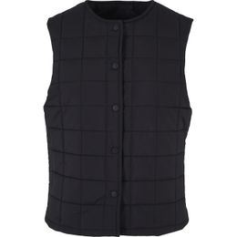 Steppweste Urban Classics "Urban Classics Damen Ladies Liner Vest", Damen, Gr. S, schwarz, 100% Polyester, Rundhals, Westen Steppweste