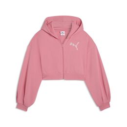 Hoodie Puma "Essentials Graphics Bedazzled Kapuzenjacke Damen", Damen, Gr. XL, rosa (wild pink), Obermaterial: 68% Baumwolle, 32% Polyester. Kapuzenfutter: 100% Baumwolle, comfort fit, Sweatshirts Hoodie