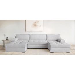 OTTO home Wohnlandschaft &raquo;Home System U-Form, von B: 269-352 cm w&auml;hlbar, 6 Varianten zur Auswahl&laquo; mit Bettfunktion, Bettkasten & Zierkissen, Federkern