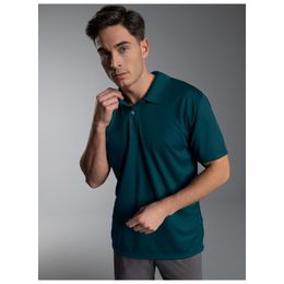 Poloshirt TRIGEMA "TRIGEMA Klassisches Poloshirt COOLMAX", Herren, Gr. M, saphir, Trikot, 100% Polyester (recycelt), lang, ohne Ausschnitt, Shirts