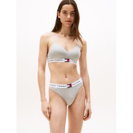 Bralette-BH "BRALETTE LIFT", Damen, Gr. XS (34), N-Gr, grau (light grau), Jersey, Obermaterial: 90% Baumwolle, 10% Elasthan, Tommy Hilfiger Underwear, kontrastfarbene Details, meliert, Basic, k&ouml;rpernah, BHs, mit kontrastfarbenen Details, mit Logoschriftzug