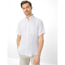 Kurzarmhemd Brax "Style DAN", Herren, Gr. 3XL, Normalgr&ouml;&szlig;en, wei&szlig;, Web, 100% Leinen, Hemden