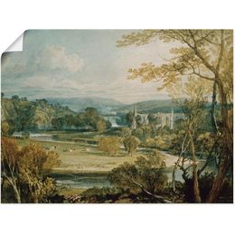 Artland Poster &raquo;Blick zur Bolton Abbey, Yorkshire. 1809&laquo; Wiesen & B&auml;ume 1 Stk. tlg. ohne Rahmen blau
