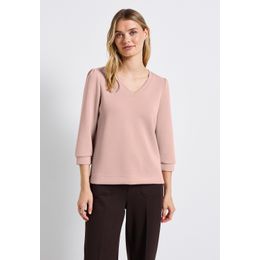 3/4-Arm-Shirt Street One, Damen, Gr. 36, faded rose, Stoff, 46% Modal, 46% Polyester, 8% Elasthan, unifarben, normal normal, V-Ausschnitt, B&uuml;ndchen, Shirts 3/4-Arm-Shirt, mit Raffungen an den Schultern