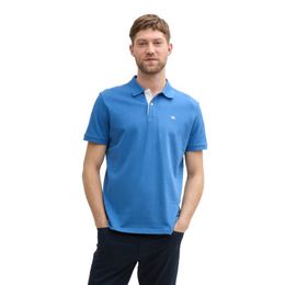 Tom Tailor Herren Tom Tailor Poloshirt mit farblich hervorgehobener Knopfleiste blau XXL