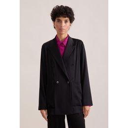 Jackenblazer Seidensticker, Damen, Gr. 42, schwarz, 98% Viskose, 2% Elastan, unifarben, Blazer