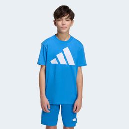 T-Shirt adidas Sportswear "ESSENTIALS KIDS", Jungen, Gr. 176, ray blau, wei&szlig;, Obermaterial: 100% Baumwolle, normal, Rundhals, Shirts T-Shirt, f&uuml;r Kinder und Teens, mit Rundhalsausschnitt, aus 100 % Baumwolle