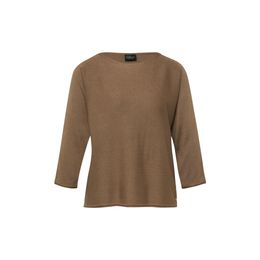 Damen 3/4 Arm-Pullover, braun, Gr. 46, s.Oliver BLACK LABEL, unifarben, Strick, Obermaterial: 90% Viskose, 10% metallisierte Fasern, Pullover, mit