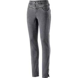 CR&Eacute;ATION L Damen 5-Pocket-Jeans mit seitlichem Zierband anthrazit-grey-denim Gr&ouml;&szlig;e 18