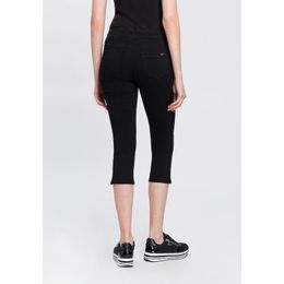 Arizona Damen Caprijeans &raquo;Ultra-Stretch&laquo; extra-enger Schnitt, modischer Beinabschluss mit Schlitz schwarz 38, N-Gr