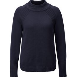 CR&Eacute;ATION L Damen Stehkragenpullover mit abgerundetem Saum marine Gr&ouml;&szlig;e 40