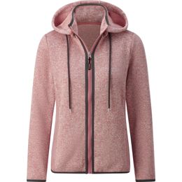 CR&Eacute;ATION L Damen Strickfleecejacke mit seitlichen Strick-Eins&auml;tzen rosenholz-meliert Gr&ouml;&szlig;e 38