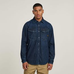 G-Star Raw Jeanshemd G-STAR "Dakota Slim", Herren, Gr. S, N-Gr, worn in deep sea, Denim/Jeans, Obermaterial: 100% Baumwolle, unifarben, slim fit, mit Druckkn&ouml;pfen,mit Schlitz, Hemden Jeanshemd