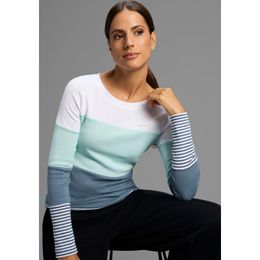 Kangaroos Damen Kangaroos Longsleeve mit Langarm, figurbetonte Passform, Colourblocking-Optik blau 40/42