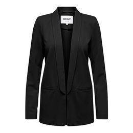 Kurzblazer Only "ONLPOPTRASH-ELLY LIFE L/S BLAZER TLR", Damen, Gr. 36, schwarz, Milano Rib, Obermaterial: 63% Viskose, 32% Nylon, 5% Elasthan, unifarben, regular fit normal, tiefer V-Ausschnitt, Blazer Kurzblazer, Viskosemischung, regular fit