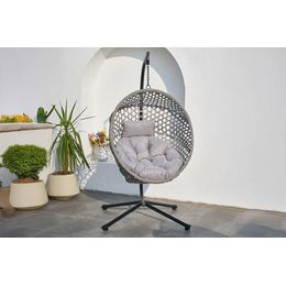 Riess Ambiente In- und Outdoor H&auml;ngesessel VOGUE hellgrau H&auml;ngestuhl inkl. Kissen wetterfest Riess-Ambiente Maritim Modern Natur Shabby Skandinavisch