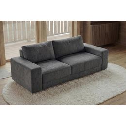 Riess Ambiente Gro&szlig;es Sofa LOFT 210cm grau Vogue Velours Samt 3-Sitzer Couch Taschenfederkern Riess-Ambiente Wohnzimmer Landhaus Modern Skandinavisch