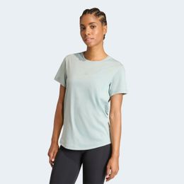 T-Shirt adidas Performance "YOGA ESSENTIALS", Damen, Gr. L, wonder sage, Obermaterial: 70% Polyester, 30% Baumwolle, Rundhals, Shirts T-Shirt