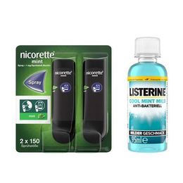 Nicorette Mint Spray & Listerine Cool Mint Mild 80 ml 1 St