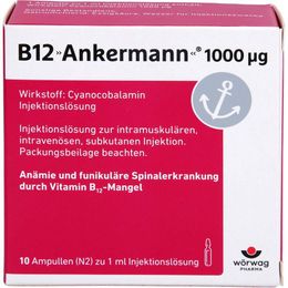 W&Ouml;RWAG PHARMA B12 Ankermann 1000 &mu;g Injektionsl&ouml;sung Amp. 10X1 ml