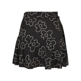 Jerseyrock Urban Classics "Urban Classics Damen Ladies Viscose Mini Skort", Damen, Gr. 5XL, schwarzflower, 100% Viskose, relaxed fit, R&ouml;cke