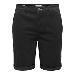 Only & Sons Shorts ONLY & SONS "ONSSAUL 0573 SHORTS NOOS", Herren, Gr. S, N-Gr, schwarz, Web, Obermaterial: 98% Baumwolle, 2% Elasthan, unifarben, regular fit normal, Hosen Shorts
