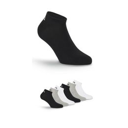 Socken Fila "UNISEX INVISIBLE PLAIN SOCKS", Gr. 43-46, schwarz-wei&szlig; (2x schwarz, 2x grau, meliert, 2x wei&szlig;), Baumwolle, Elasthan, Polyester, uni und melange, elastisch, Socken Socken, mit eingestricktem Logo