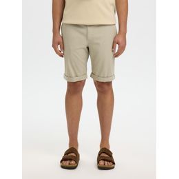 Shorts Selected "SLHSLIM-LUTON FLEX SHORTS NOOS", Herren, Gr. M, N-Gr, vetiver detail:with oatmeal, Web, Obermaterial: 98% Baumwolle, 2% Elasthan, unifarben, slim fit, Hosen Shorts