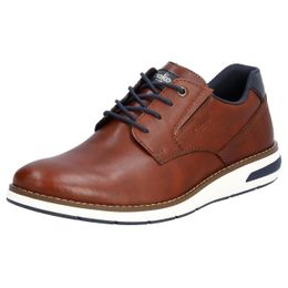 Sneaker Rieker, Herren, Gr. 40, bunt (braun, dunkelblau), Leder, Schuhe Sneaker, mit modischer Laufsohle, Freizeitschuh, Halbschuh, Schn&uuml;rschuh