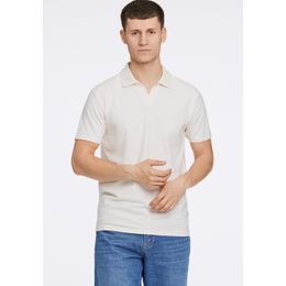 Poloshirt LINDBERGH "Poloshirt Slim Fit", Herren, Gr. M, pearl wei&szlig;, Obermaterial: 95% Baumwolle, 5% Elasthan, unifarben, schmal, Shirts