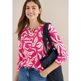 3/4-Arm-Shirt Cecil, Damen, Gr. L (42), beetroot pink, Jersey, Obermaterial: 50% Baumwolle, 50% Modal, gemustert, normal h&uuml;ftbedeckend, Rundhals, Shirts 3/4-Arm-Shirt, Sommershirt im Tunika-Look und mit grafischem Muster