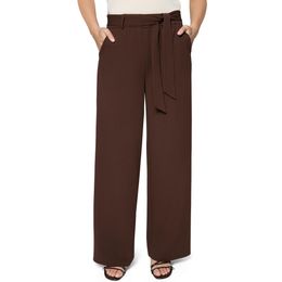 Stoffhose Zero "Damen mit Stoffg&uuml;rtel", Damen, Gr. 34, Normalgr&ouml;&szlig;en, chicory coffee, Obermaterial: 4% Elasthan, 96% Polyester, unifarben, figurbetont lang, Hosen Stoffhose, G&uuml;rtel