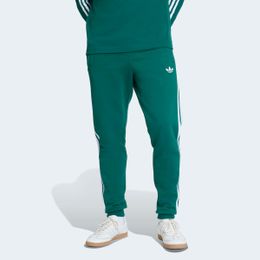 Sporthose adidas originals "3-STREIFEN", Herren, Gr. L, N-Gr, collegiate gr&uuml;n, Obermaterial: 70% Baumwolle, 30% Polyester, Hosen Sporthose
