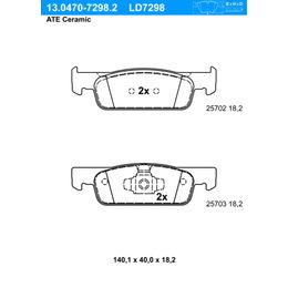 ATE Bremsbelagsatz, Scheibenbremse Ceramic 13.0470-7298.2 vorne rechts links f&uuml;r RENAULT DACIA SMART 410609646R 4534212000 410602581R