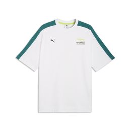 T-Shirt Puma "Puma x ASTON MARTIN ARAMCO F1 TEAM T7 T-Shirt Herren", Damen, Gr. L, wei&szlig;, Obermaterial: 100% Baumwolle. Rippe: 71% Baumwolle, 29% Polyester, clean, oversize, Rundhals, Shirts T-Shirt