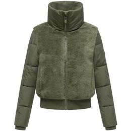 Navahoo Damen Pl&uuml;schjacke "Teddyzone 14", gr&uuml;n, Gr. M, Obermaterial 1: 100% Polyester. Obermaterial 2: 100% Polyester. Innenfutter: 100% Polyester.