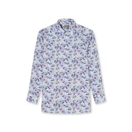 Businesshemd OLYMP "OLYMP Luxor, comfort fit, New Kent", Herren, Gr. 40, Normaler Arm, marine, 100% Baumwolle, Hemden