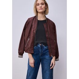 3/4-Arm-Shirt Street One, Damen, Gr. 40, braun (shadowed navy meliert), Jersey, Obermaterial: 95% Viskose, 5% Elasthan, meliert, normal h&uuml;ftbedeckend, Rundhals, Shirts 3/4-Arm-Shirt, im Melange-Look