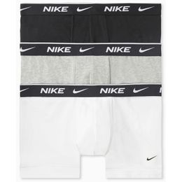Trunk NIKE UNDERWEAR "TRUNK 3PK", Damen, Gr. S/46, 3 Stk., schwarz-wei&szlig; (wei&szlig;, grau heather, schwarz), Jersey, Obermaterial: 95% Baumwolle, 5% Elasthan, kontrastfarbene Details, unifarben, k&ouml;rpernah, Unterhosen, mit Logo-Elastikbund