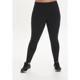 Trainingstights Q BY ENDURANCE "Lucy", Damen, Gr. 54, EURO-Gr&ouml;&szlig;en, schwarz, 72% Polyamid, 28% Elasthan, unifarben, lang, Hosen, mit hohem Bund