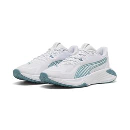 Trainingsschuh Puma "PWR Hybrid Trainingsschuhe Damen", Damen, Gr. 36, wei&szlig; fresh water baltic sea blau, Obermaterial: Synthetik, Textil. Futter: Textil. Innensohle: Textil. Laufsohle: Gummi, Schuhe
