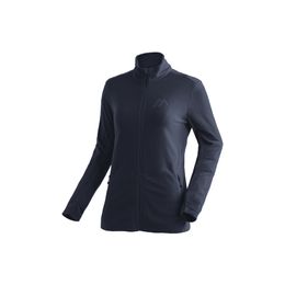 Fleecejacke Maier Sports "Denise Jacket W", Damen, Gr. 44, blau (dunkelblau), 100% Polyester, hoch geschlossener Ausschnitt, Jacken Fleecejacke, Damen Midlayer, atmungsaktiv schnelltrocknend, Full-Zip, Regular fit