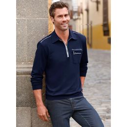 Poloshirt Catamaran "Langarm-Poloshirt", Herren, Gr. 56/58, blau (marine), 100% Baumwolle, unifarben, ohne Ausschnitt, Shirts