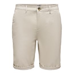 Only & Sons Shorts ONLY & SONS "ONSSAUL 0573 SHORTS NOOS", Herren, Gr. M, N-Gr, silber lining, Web, Obermaterial: 98% Baumwolle, 2% Elasthan, unifarben, regular fit normal, Hosen Shorts