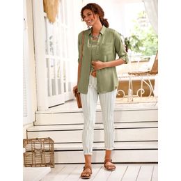 Longbluse Casual Looks, Damen, Gr. 46, gr&uuml;n (schilf), 100% Viskose, unifarben, Blusen Longbluse